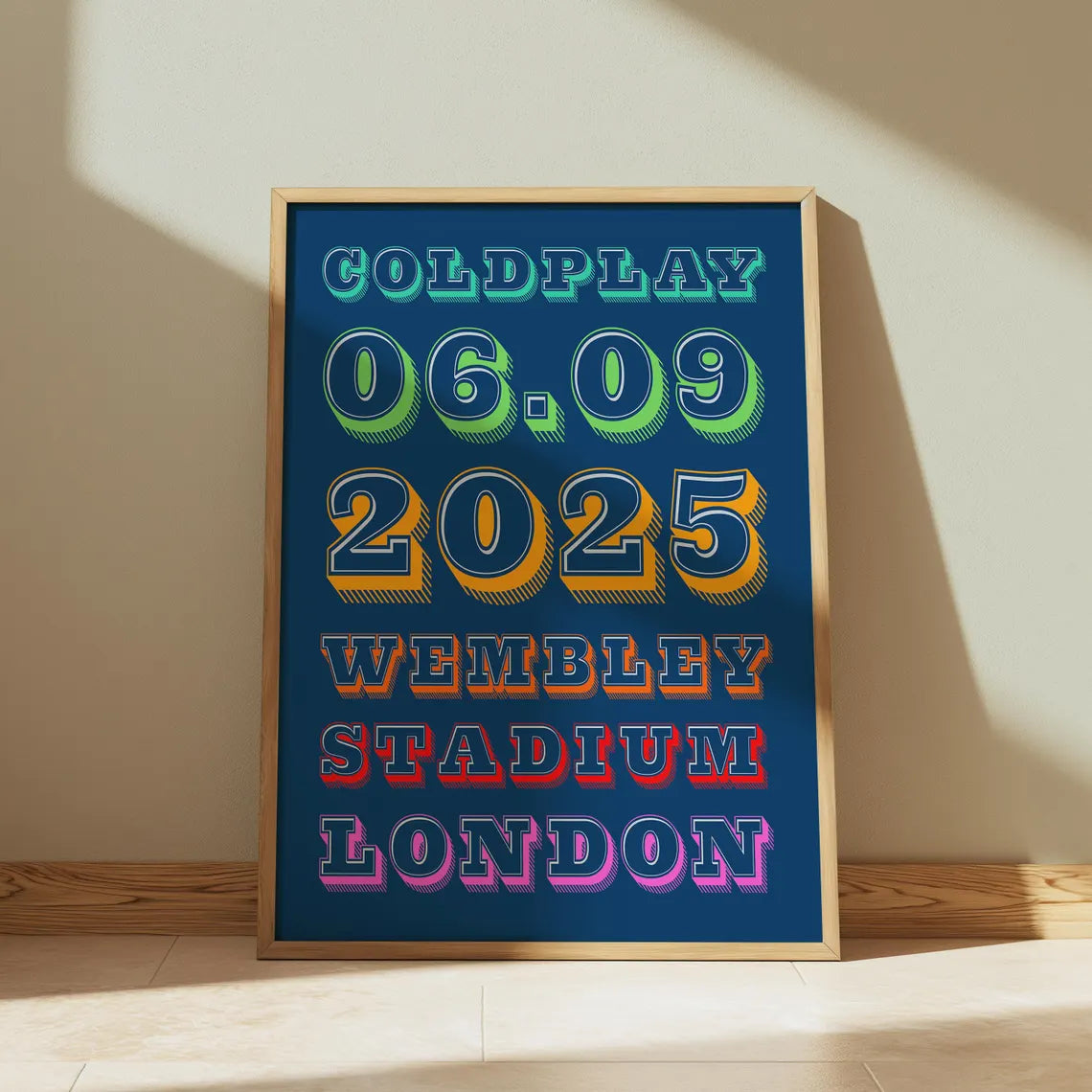 Coldplay Wembley Stadium London 2025 Print | Concert Poster – Olivia ...